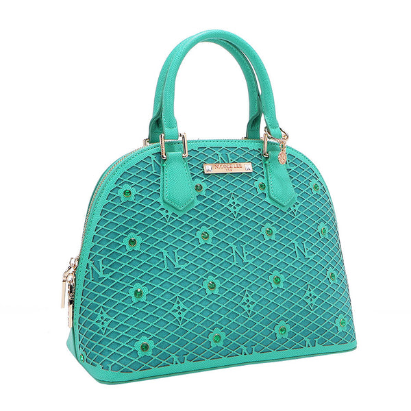 Gracie Dome satchel with Signature Laser-cut Detailing. – Nicole Lee Online